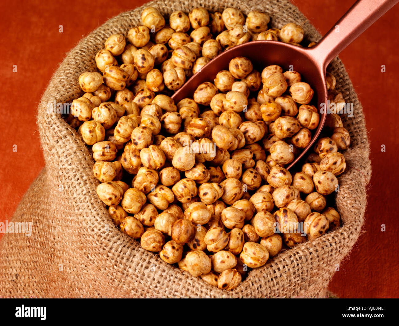 SACK OF ROASTED YELLOW CHICKPEAS Stock Photo - Alamy
