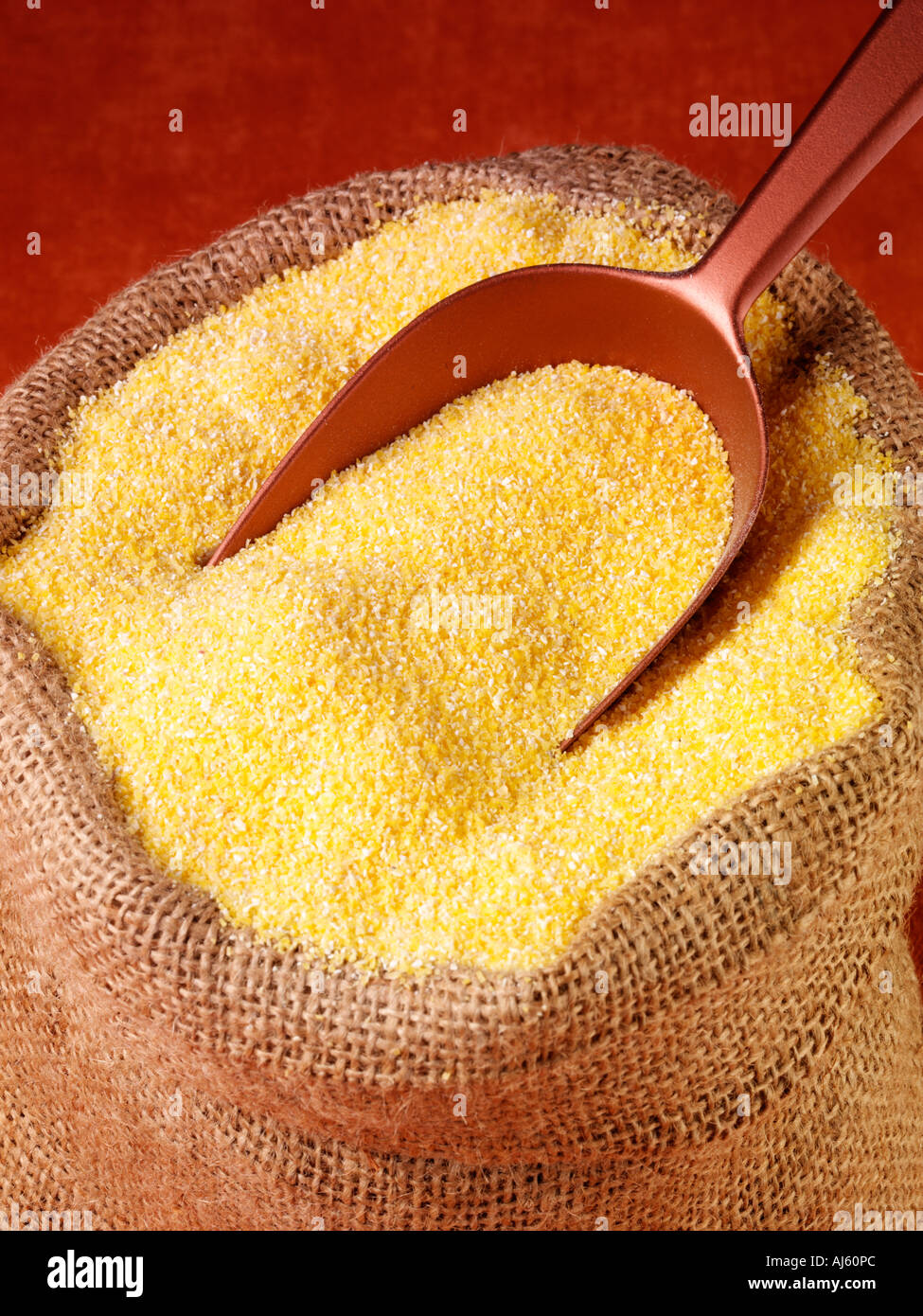SACK OF YELLOW MAIZE Stock Photo - Alamy