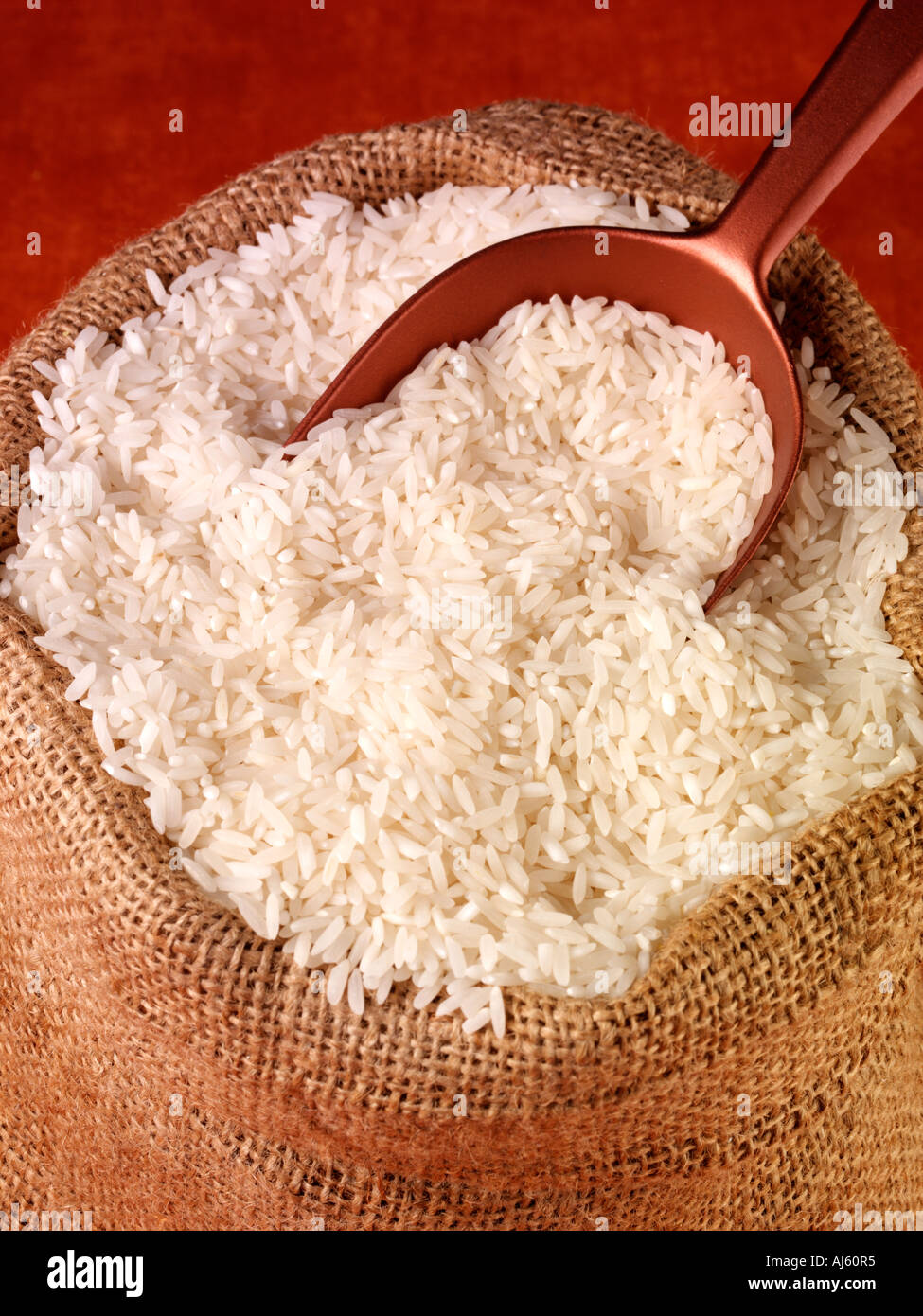 SACK OF WHITE LONG GRAIN RICE Stock Photo - Alamy