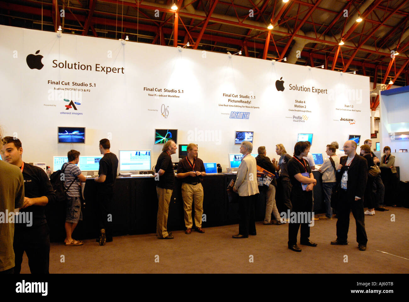 Apple Mac stand at the “2006 Broadcast Live” television production ...