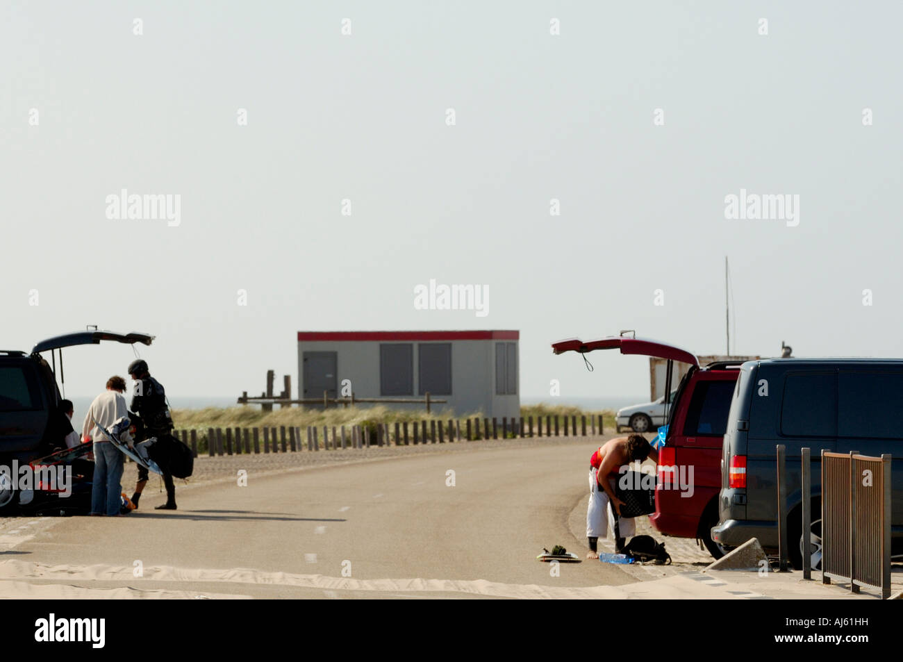 Kite men surfmen goinging home , place Maasvlakte1 aeria Zuid-Holland ...