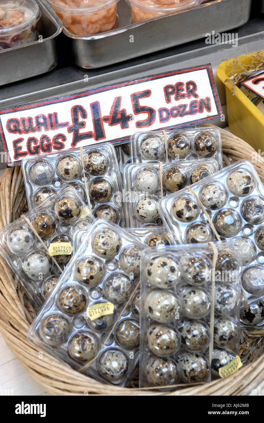 Quail eggs on a market stall Stratford East London Stock Photo - Alamy