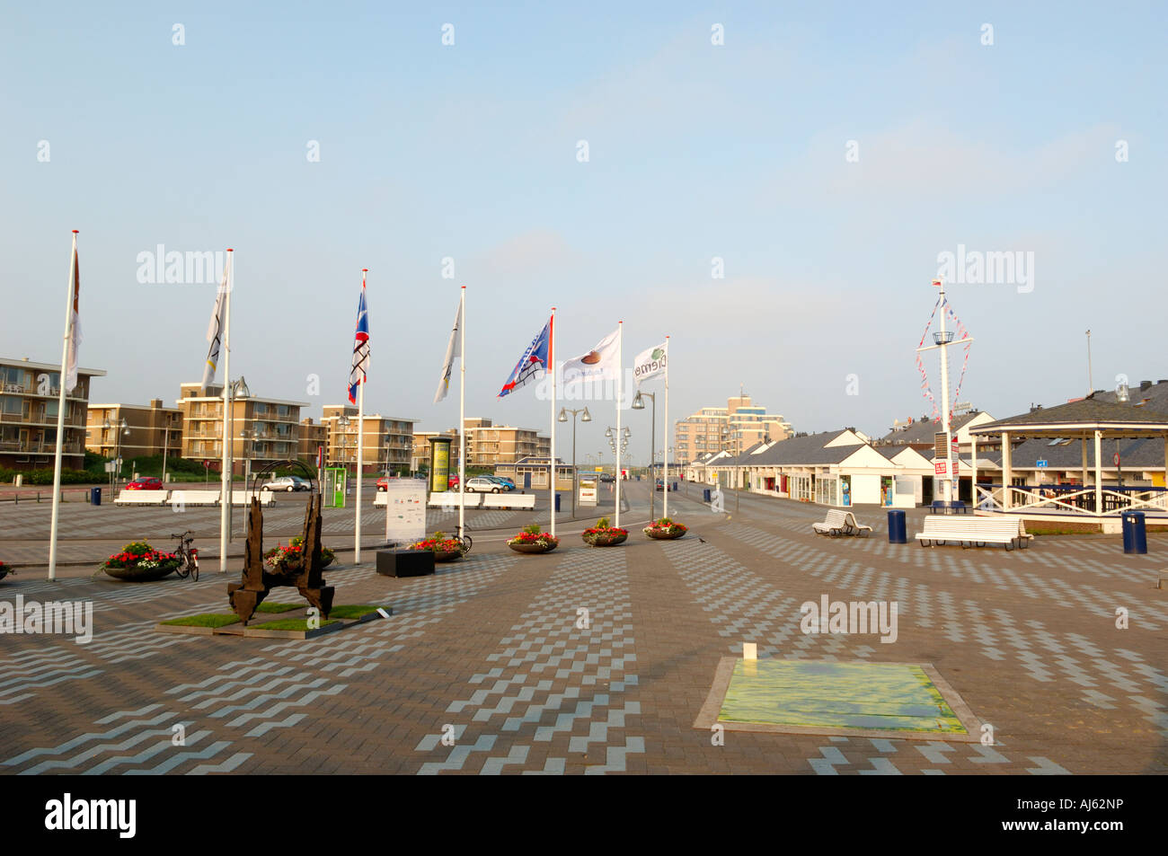 City place Kijkduin Province Zuid-Holland in the early morning, with ...
