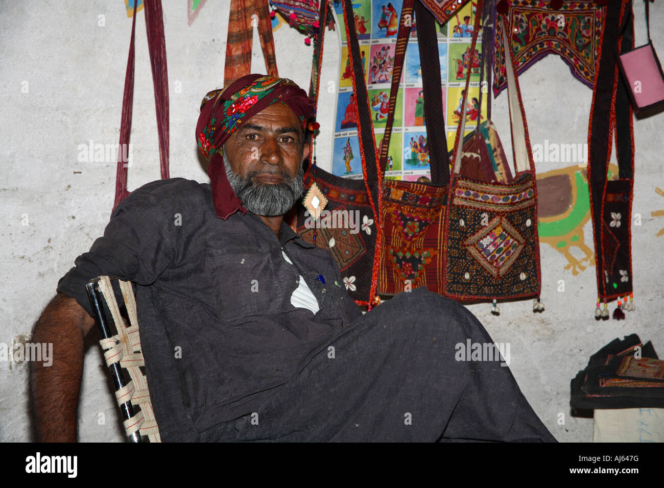Merchant from the Fakirani Jat tribe in Bhirandiara Village, Kutch ...