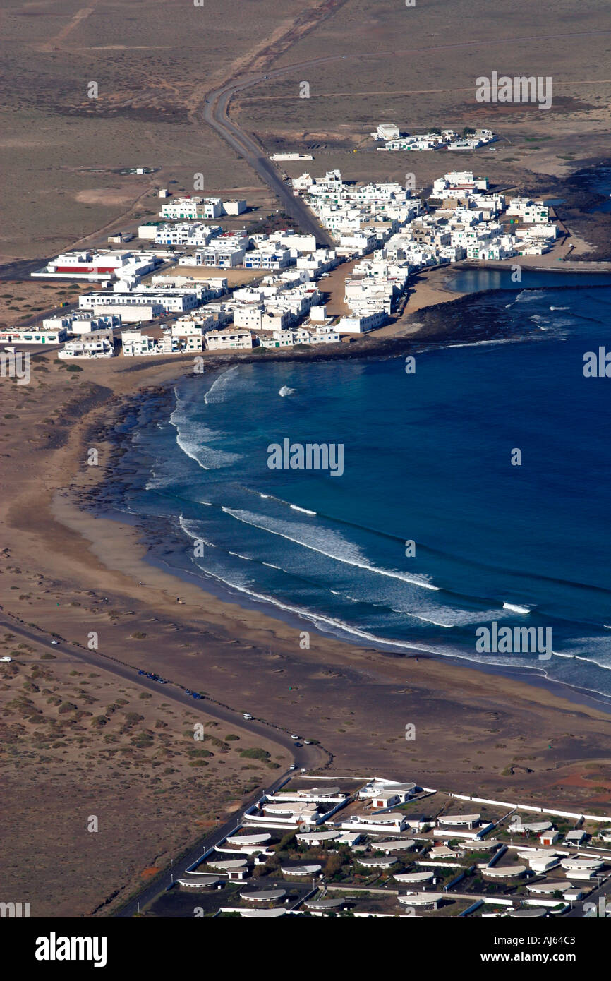 Aerial lanzarote famara beach hi-res stock photography and images - Alamy