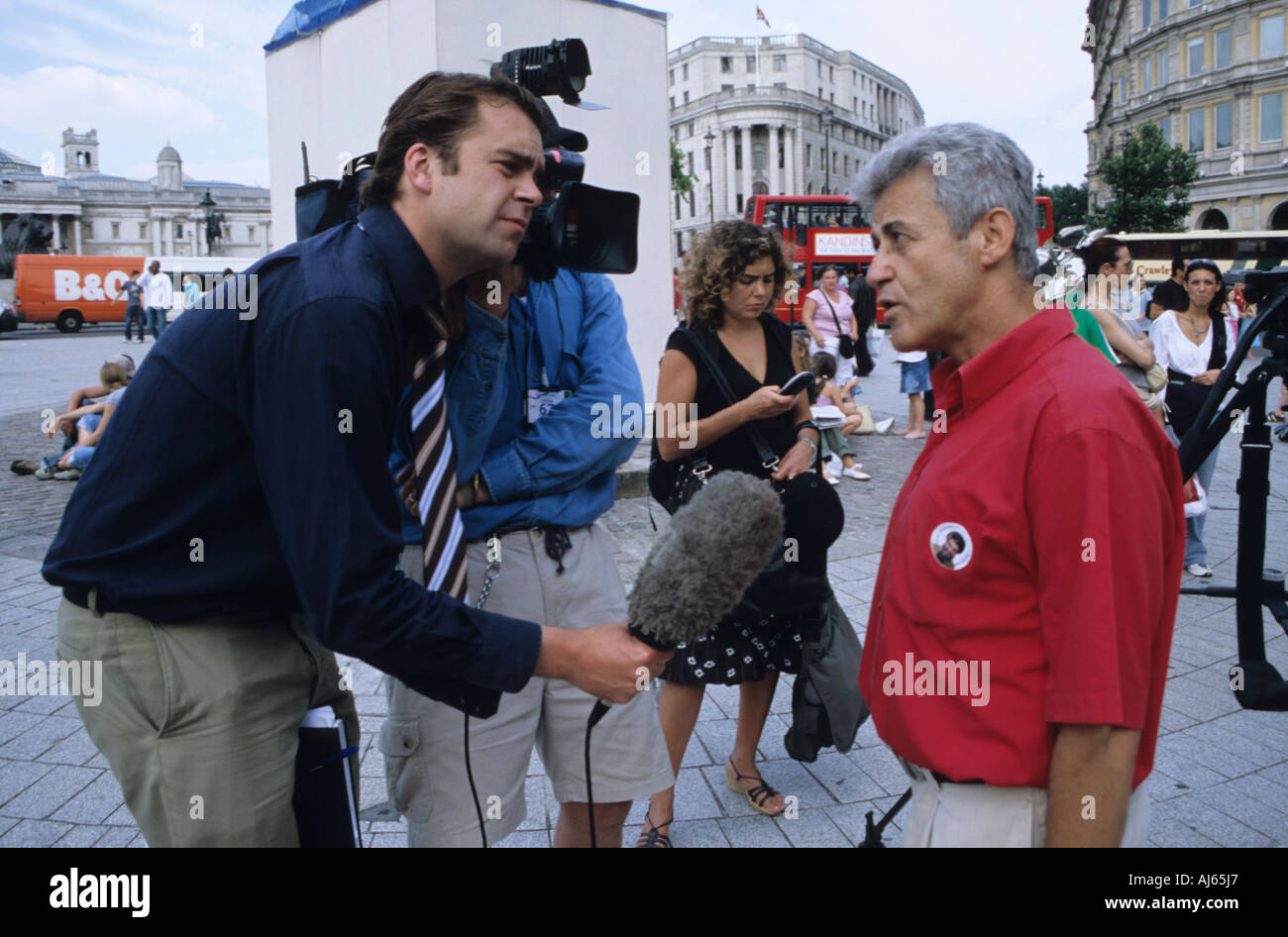 Man Being Interview By Journalist London Stock Photo - Alamy