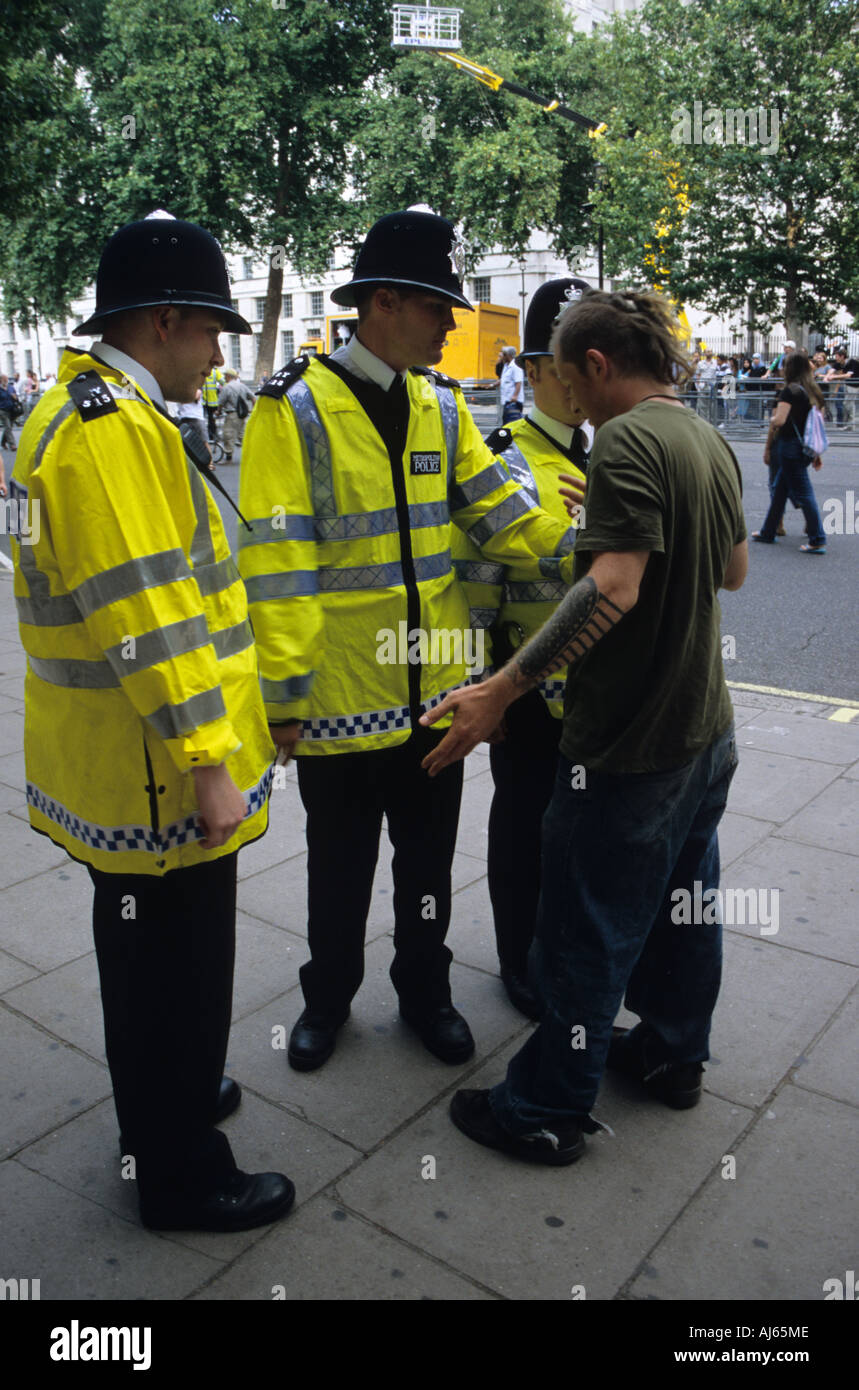 Man Protesting Talking With Police London Stock Photo - Alamy
