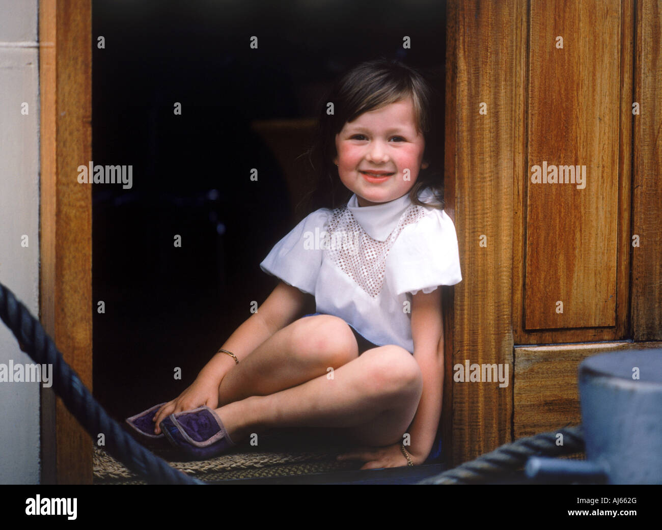 Young German girl living on houseboat Stock Photo - Alamy