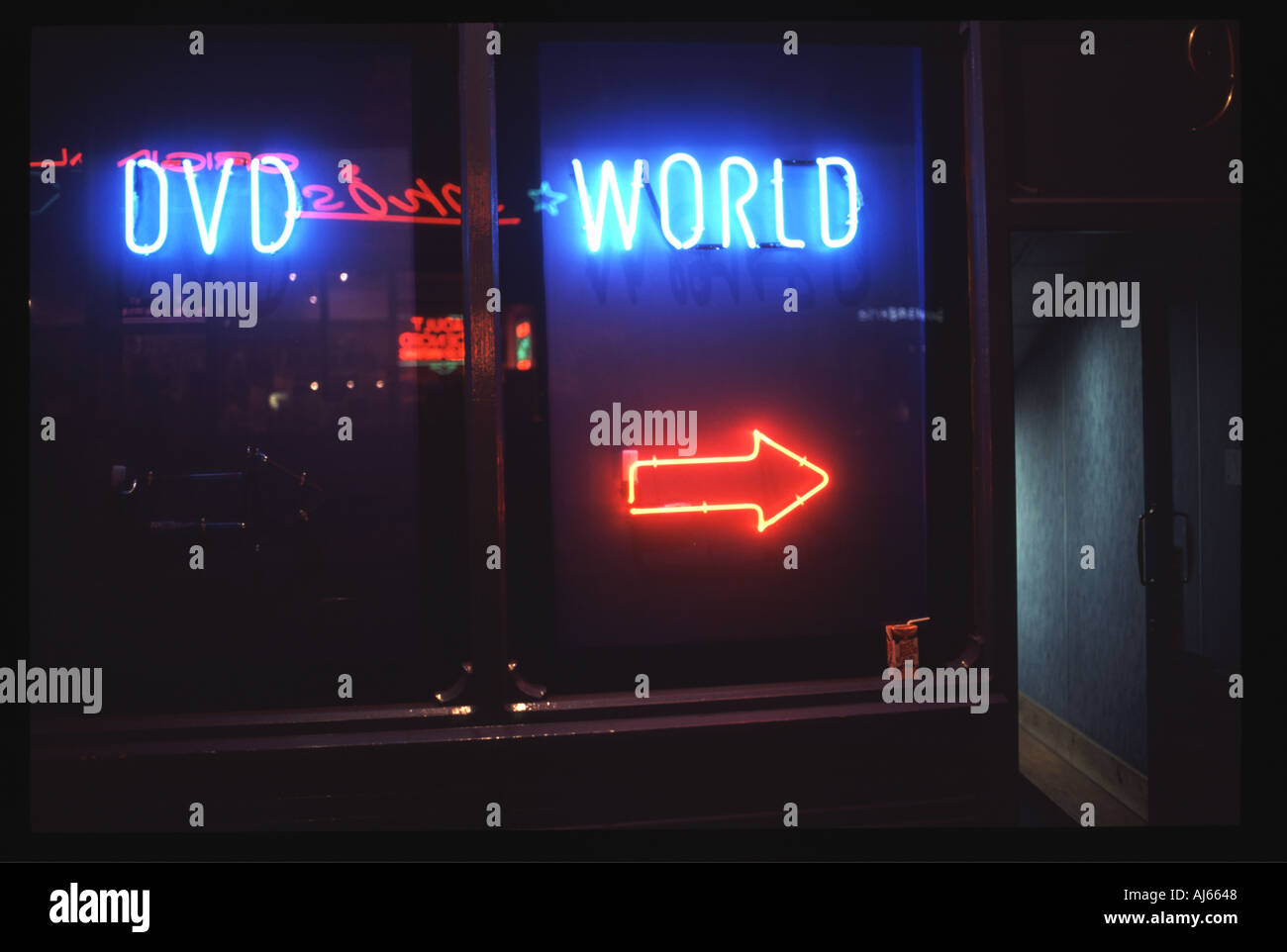 DVD Films Neon Lights Soho London Stock Photo - Alamy