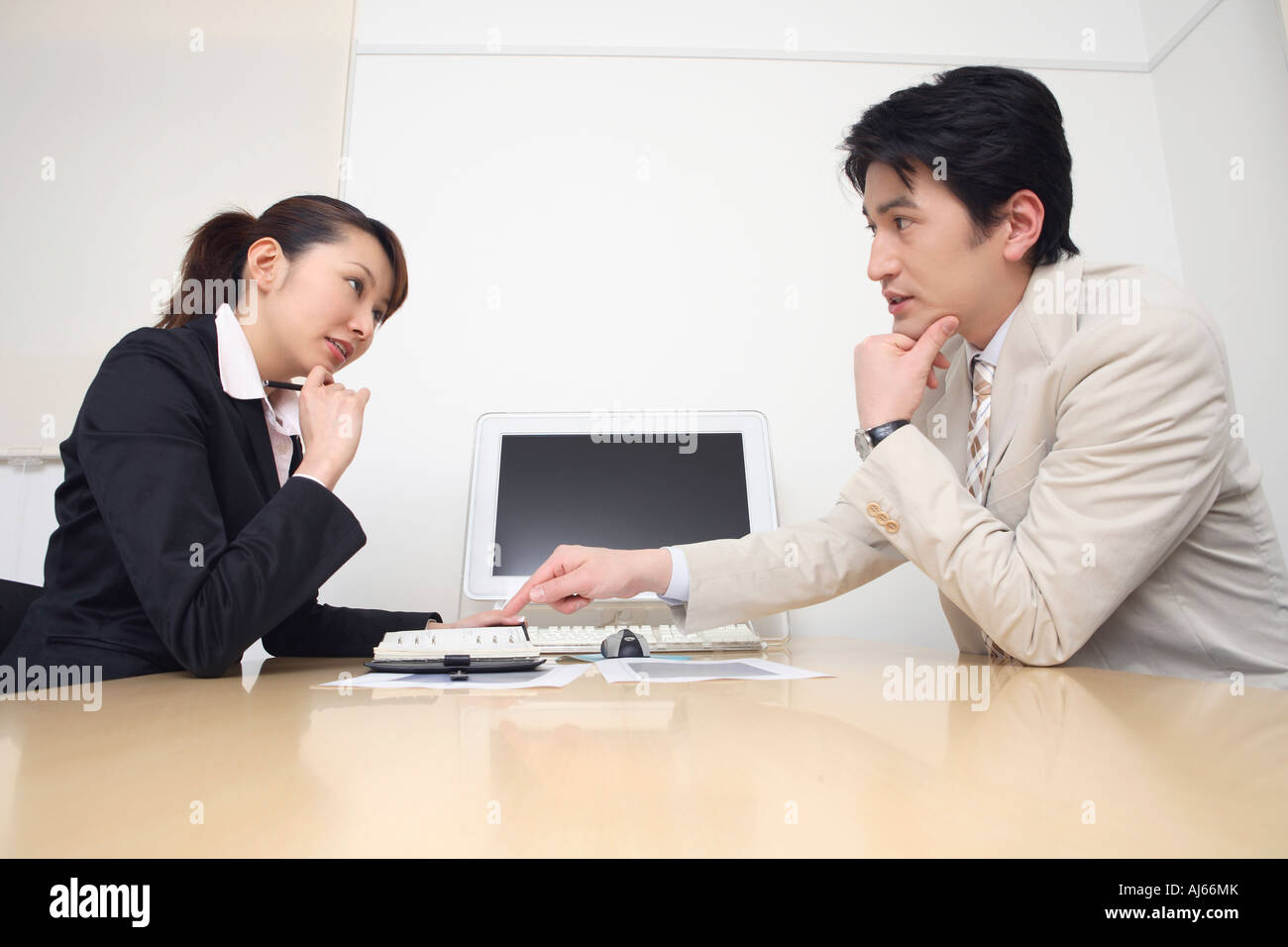 Boss and subordinate Stock Photo - Alamy