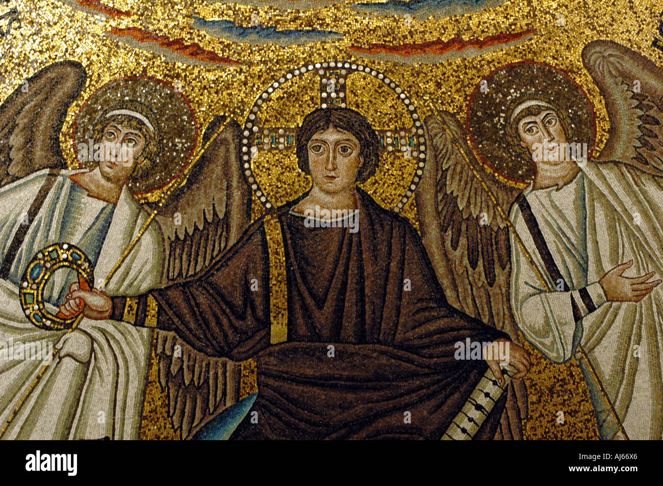 Mosaics of Justinian inside the church of San Vitale Ravenna Emilia ...