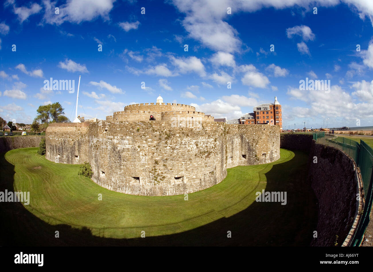 UK Kent Deal Castle on the seafront fisheye lens view Stock Photo - Alamy