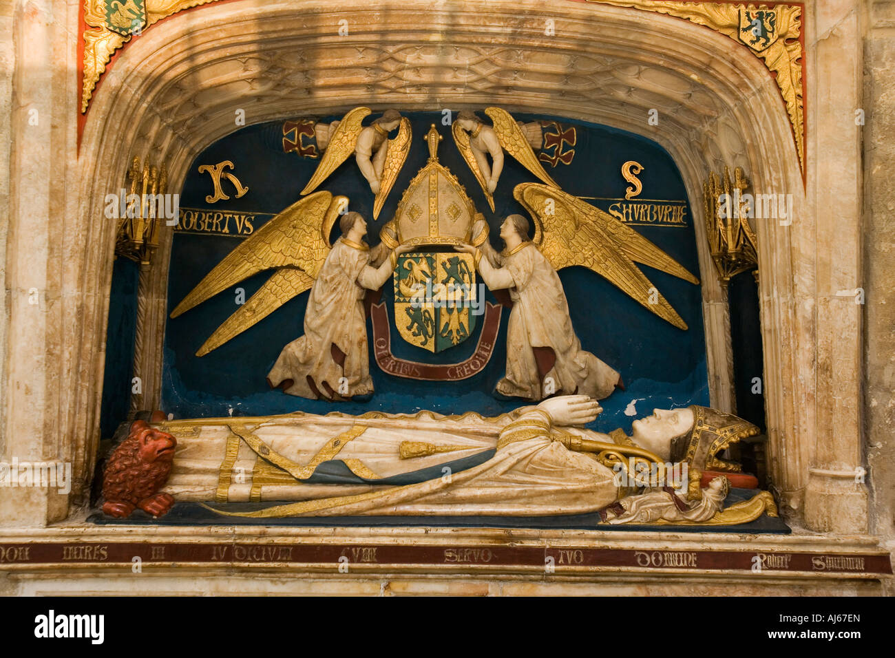 West Sussex Chichester Cathedral interior Bishop Robert Sherburnes ...