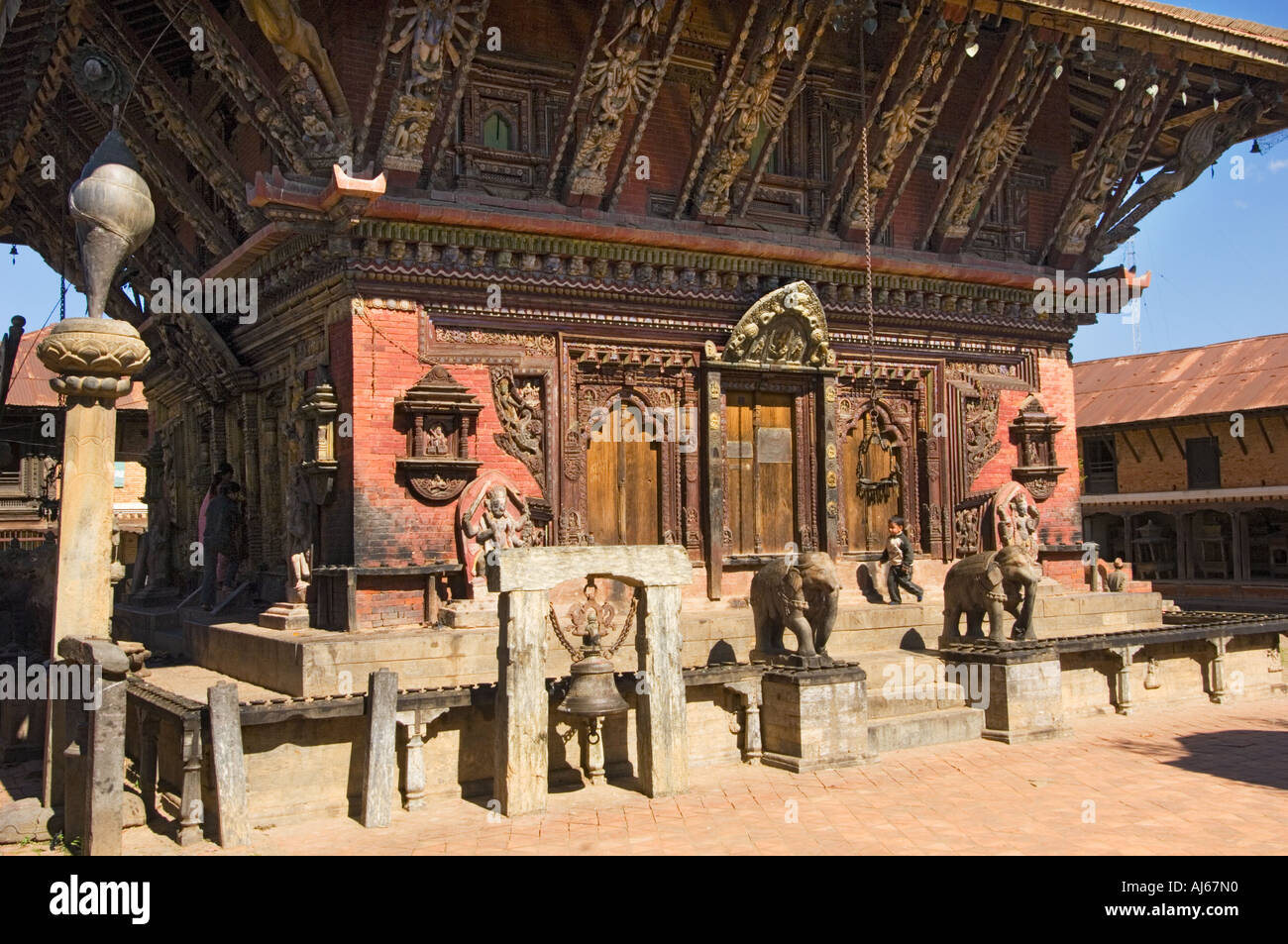 famous Changu Narayan Temple courtyard god Vishnu east of Kathmandu ...