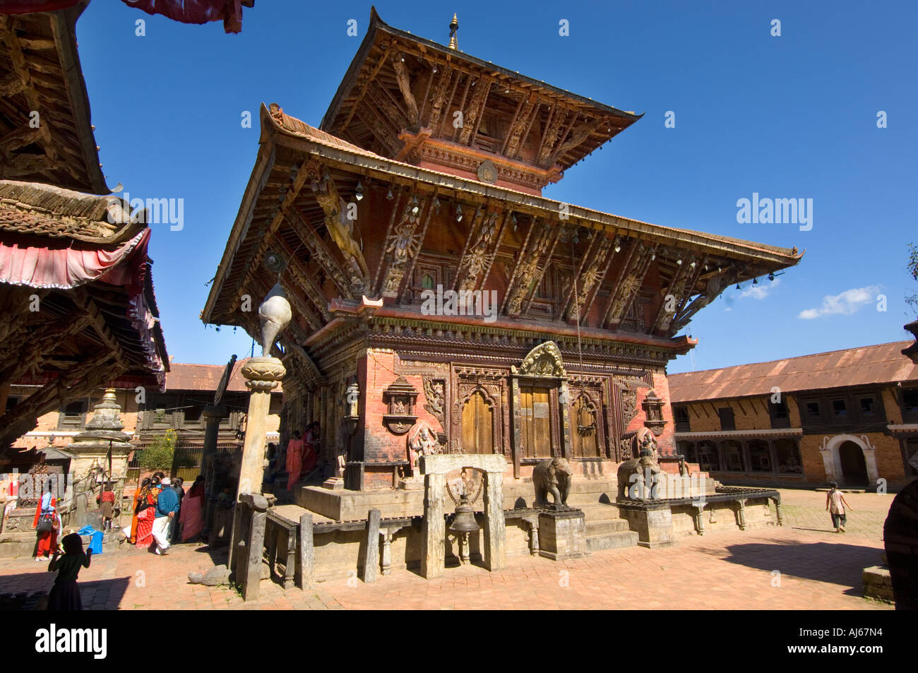 famous Changu Narayan Temple courtyard god Vishnu east of Kathmandu ...