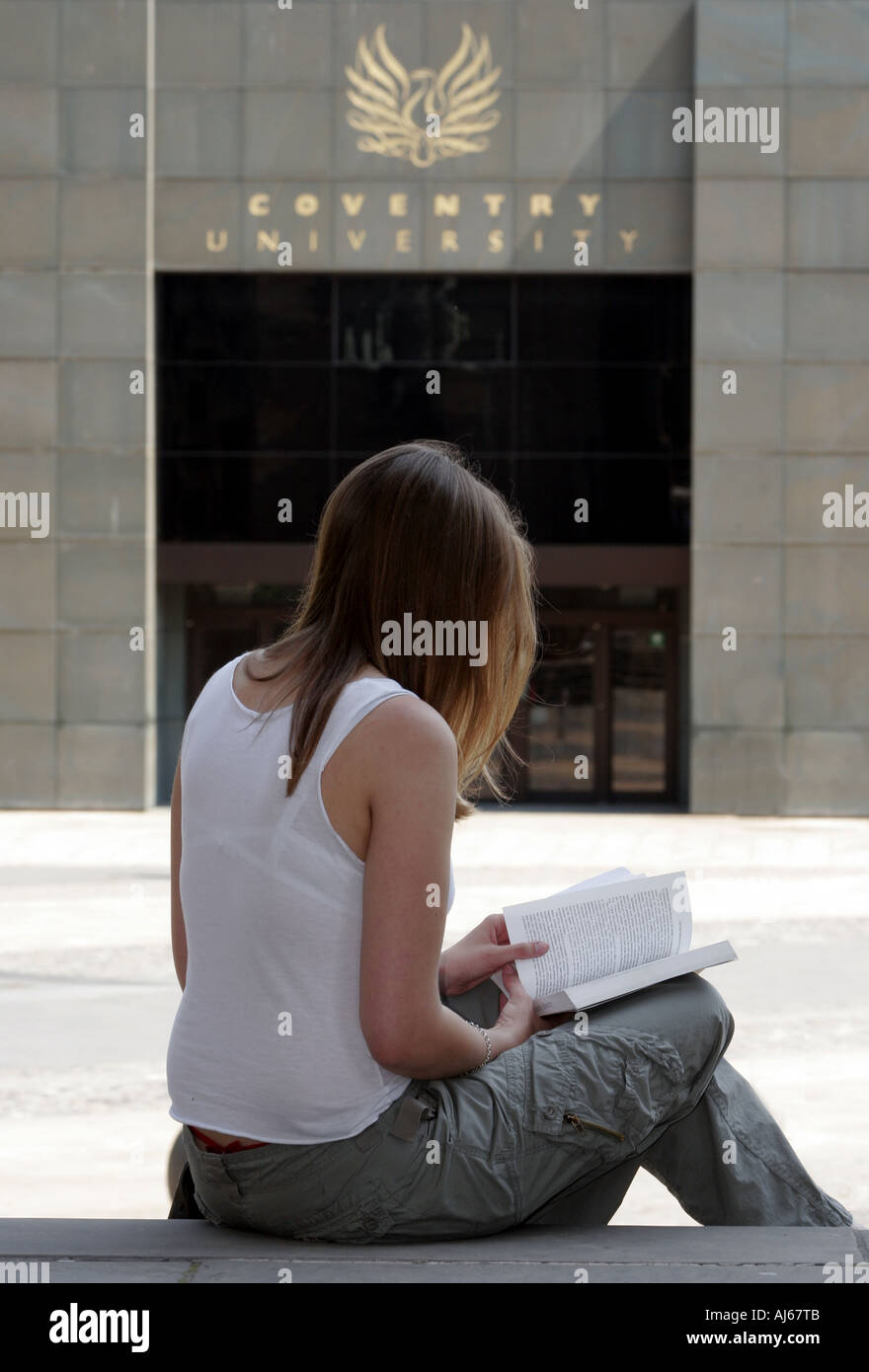 Coventry University West Midlands England Student reading a book Stock ...