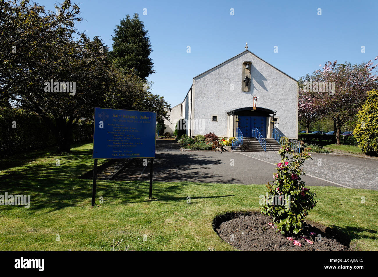 Landscape shot of Saint Kessogs Church, a colourful parish in Balloch ...