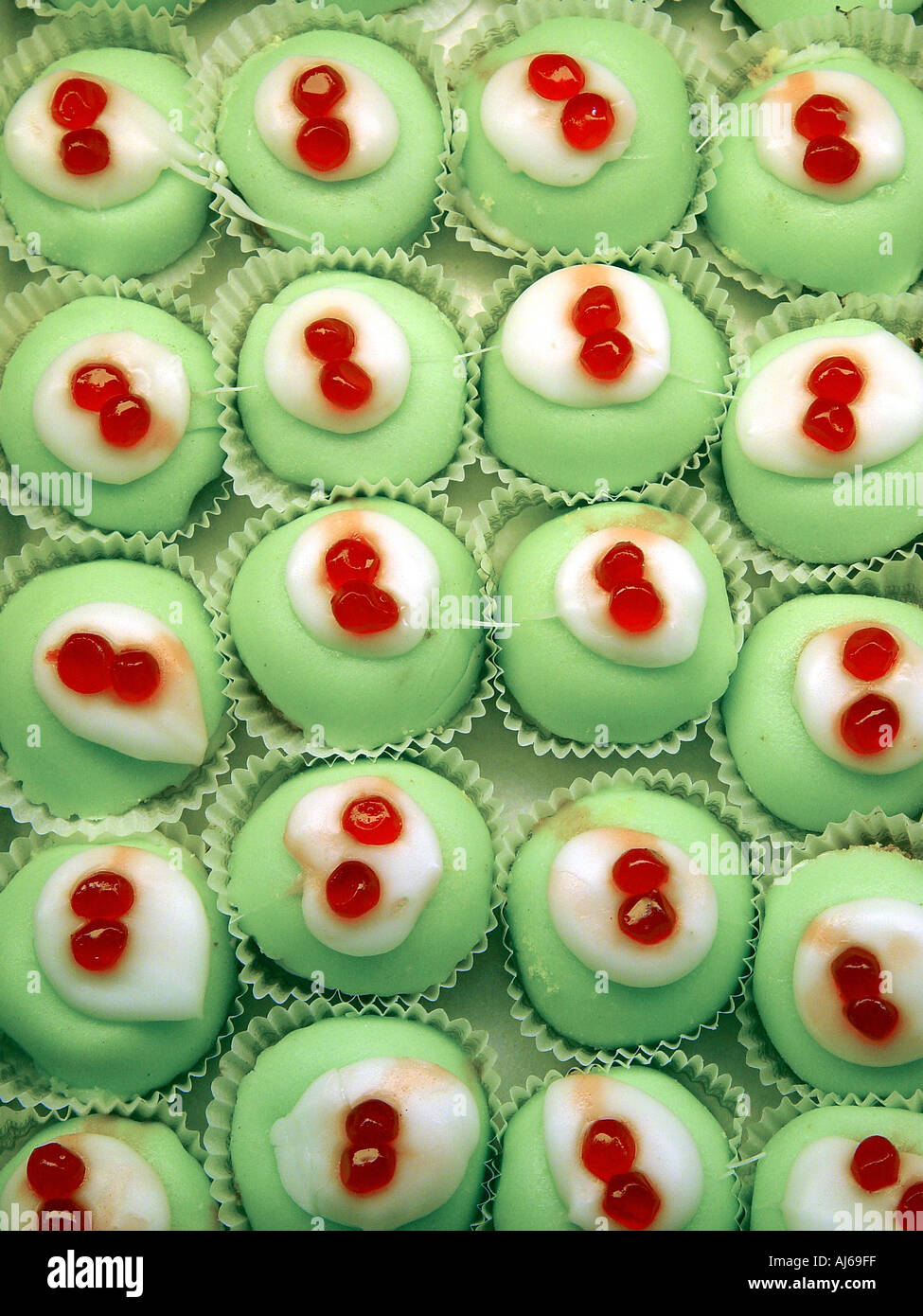 Small cakes patterns in display Italian cafe shop Rome Italy Stock ...