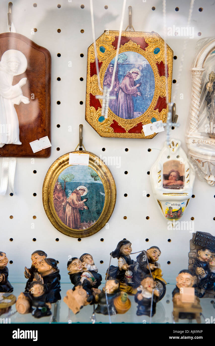 Religious shop window display Assisi Umbria Stock Photo - Alamy