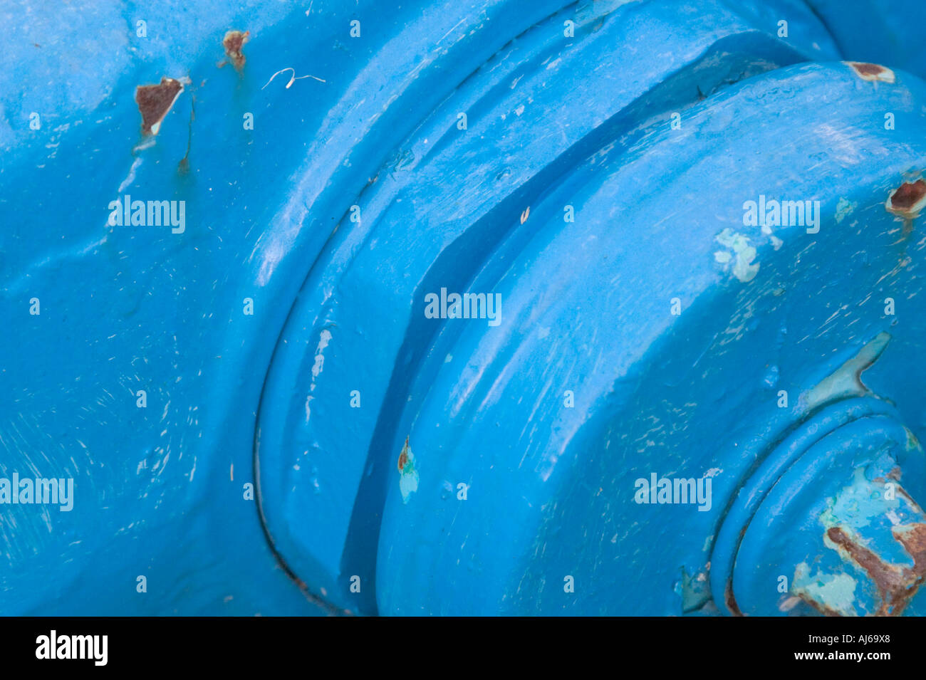 Detail of blue fire hydrant Stock Photo - Alamy