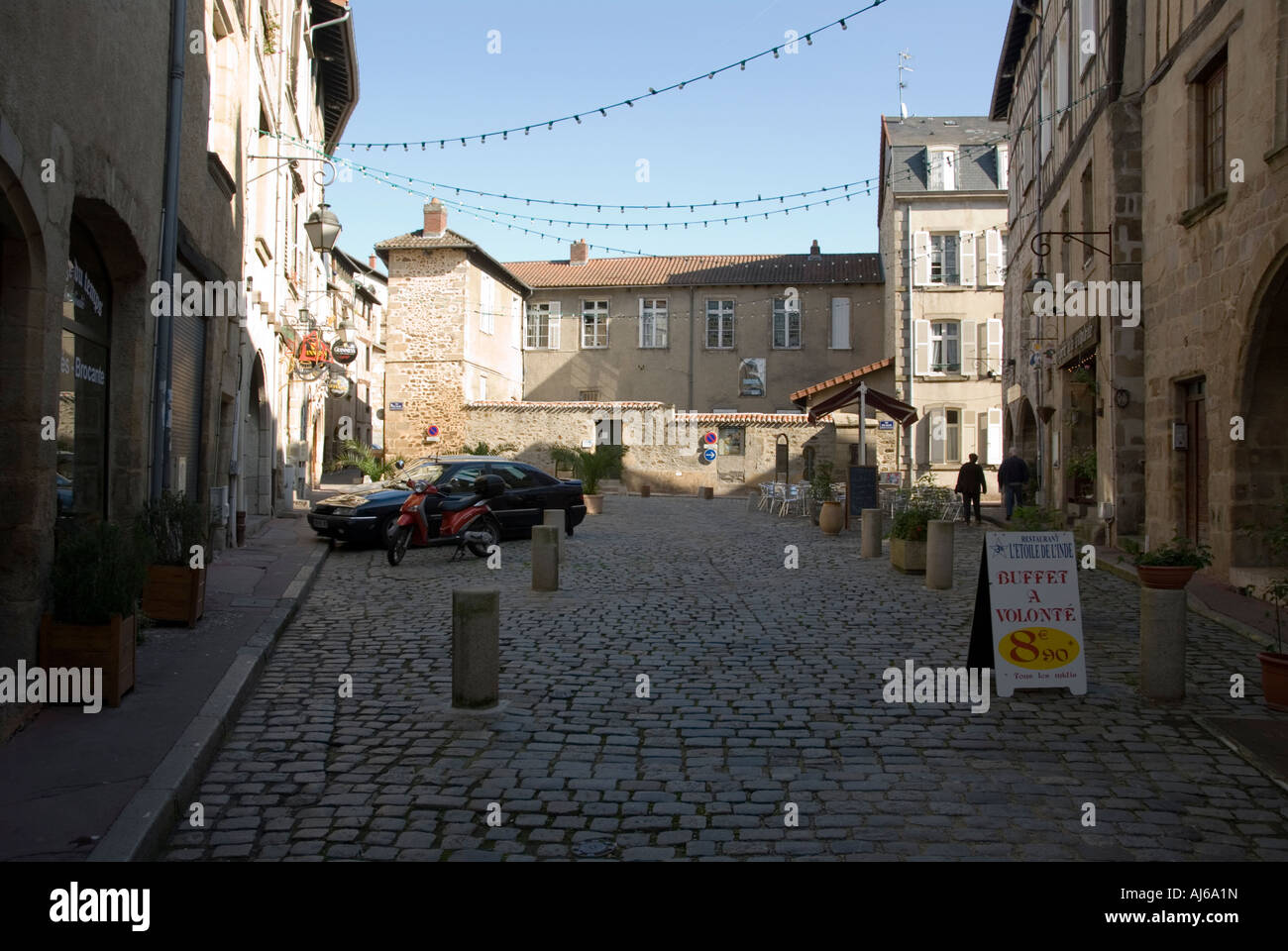 Stock Photo of a cobbled street in Limoges France The image shows a ...