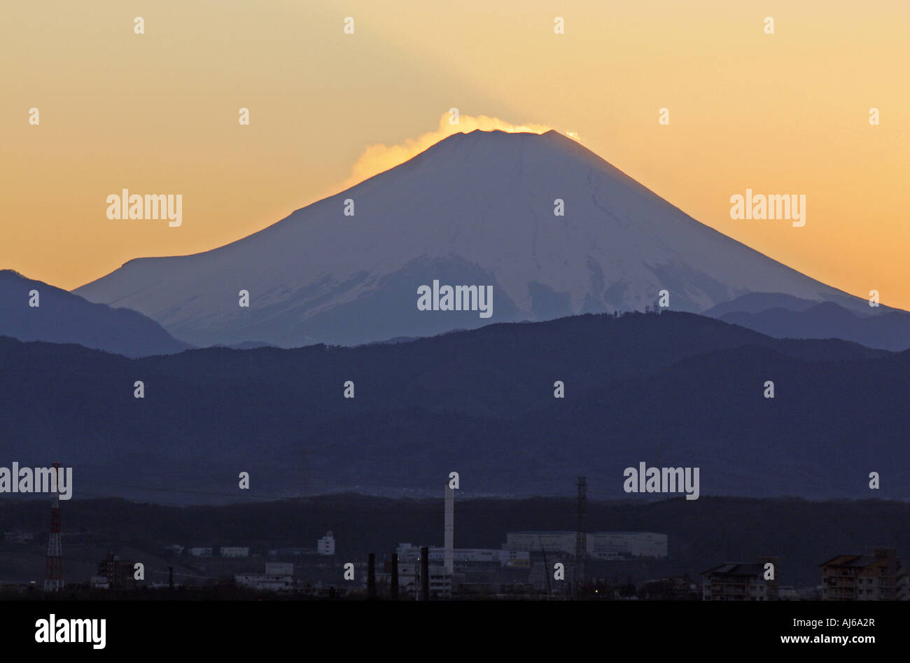 Mount Fuji at Sunset view from Tokyo Japan Stock Photo - Alamy