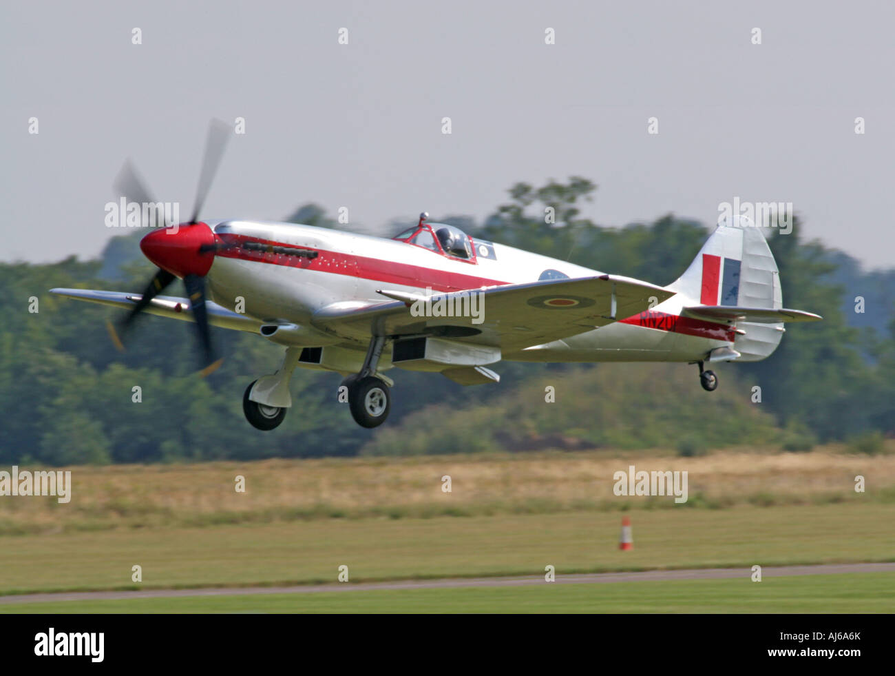 Griffon engined Spitfire is to take off Duxford Airfield England UK ...