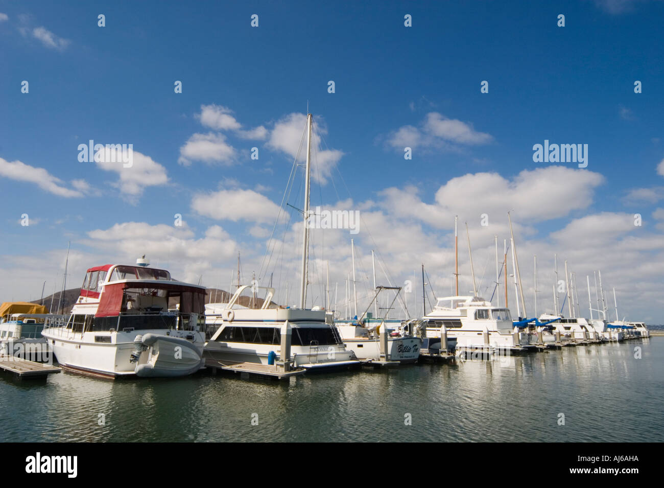 Boats docked at the Oyster Point Marina on the San Francisco Bay South ...
