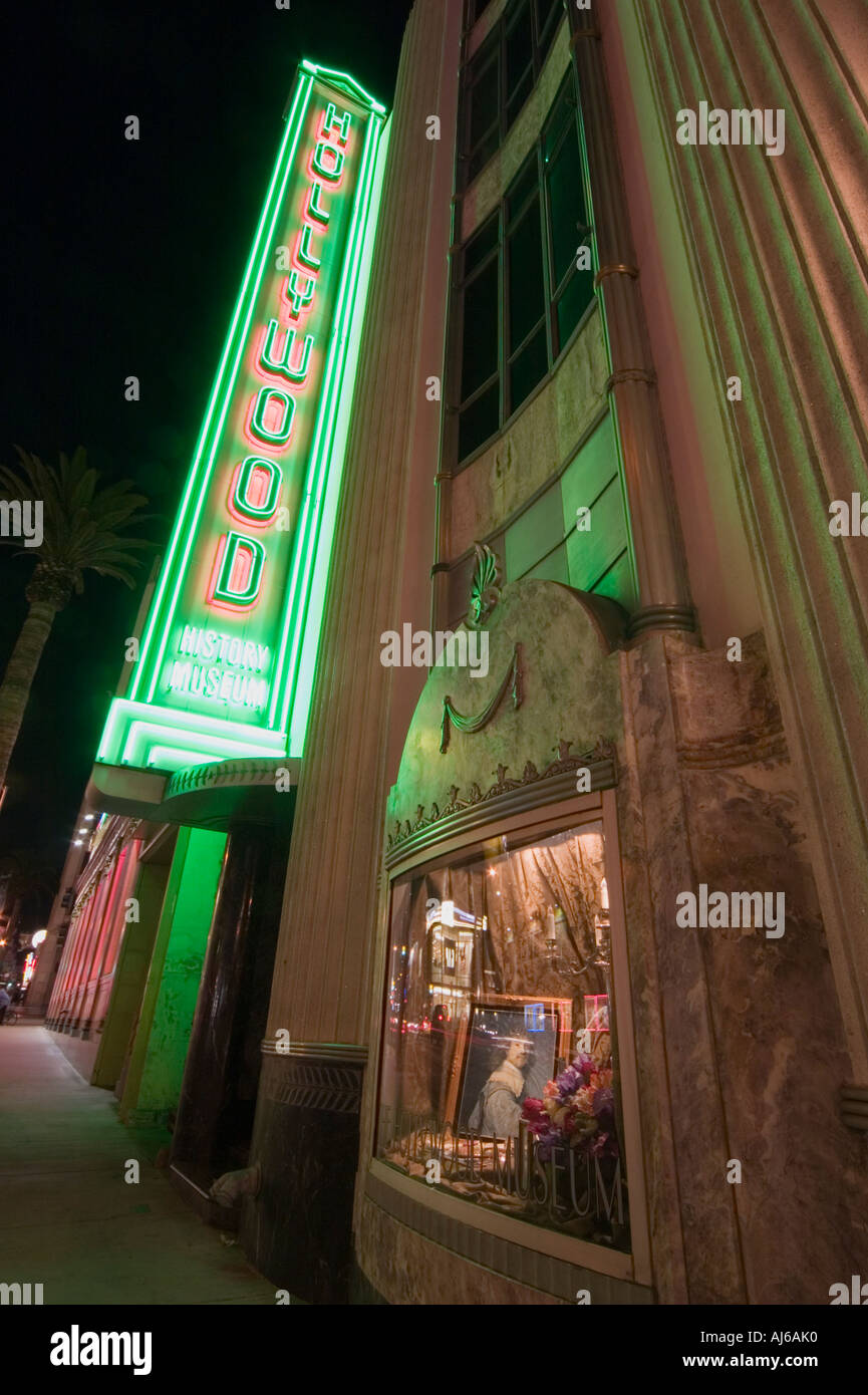 Hollywood History Museum neon sign in Hollywood California USA Stock ...