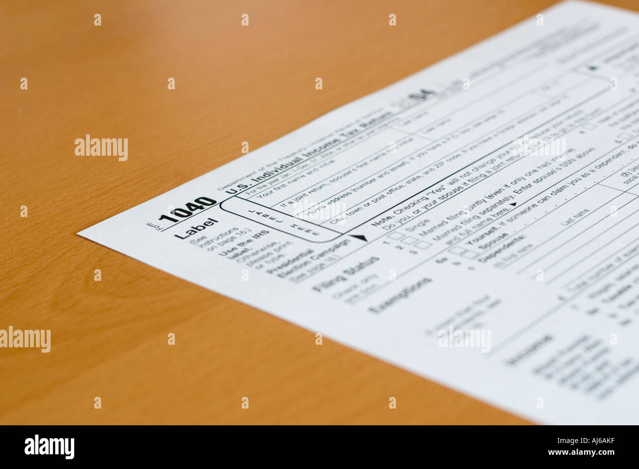 IRS 1040 tax form Stock Photo - Alamy