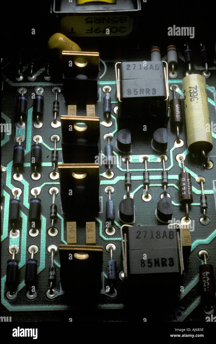 Computer components on circuit board Stock Photo - Alamy