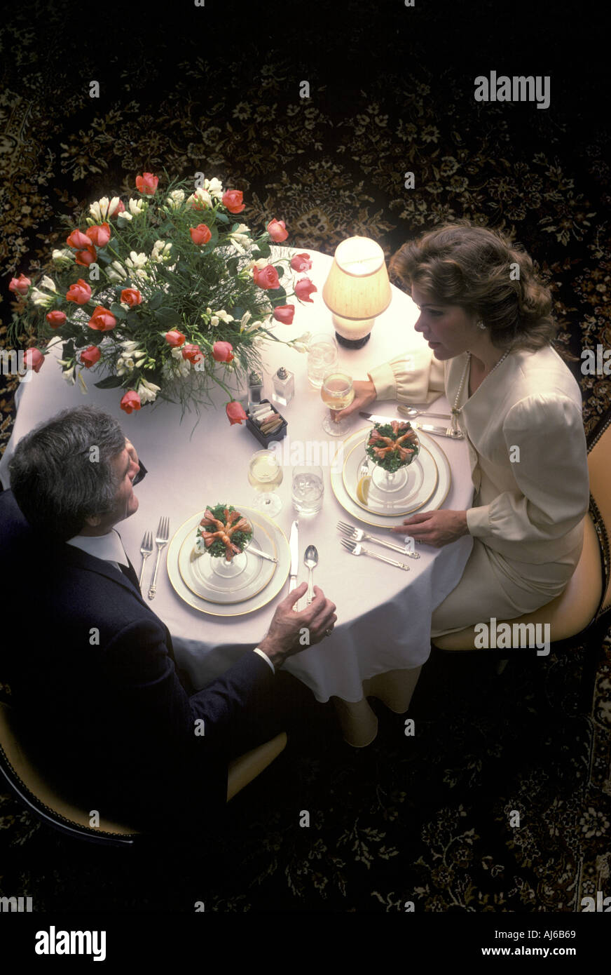 Elegant couple dining Stock Photo - Alamy