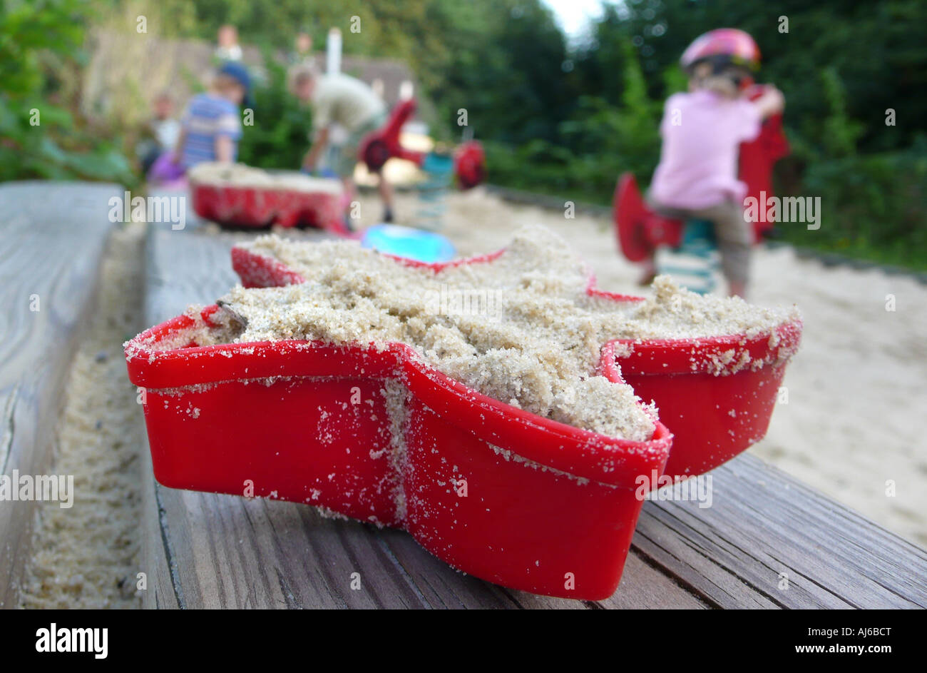 filled sand mold on a children playground, Germany Stock Photo - Alamy