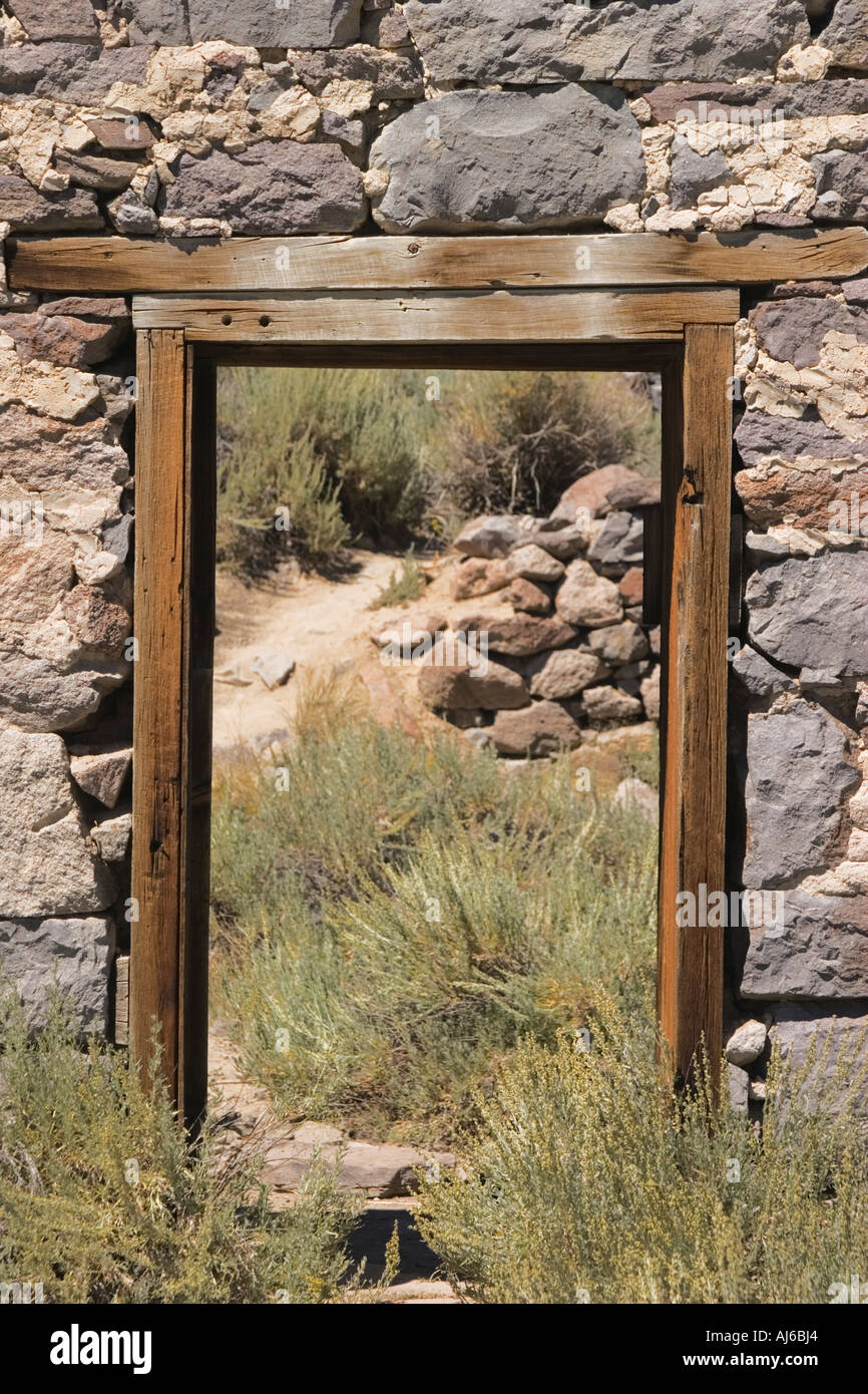 Doorway on a cobbled wall at Bodie State Historic Park ghost town ...