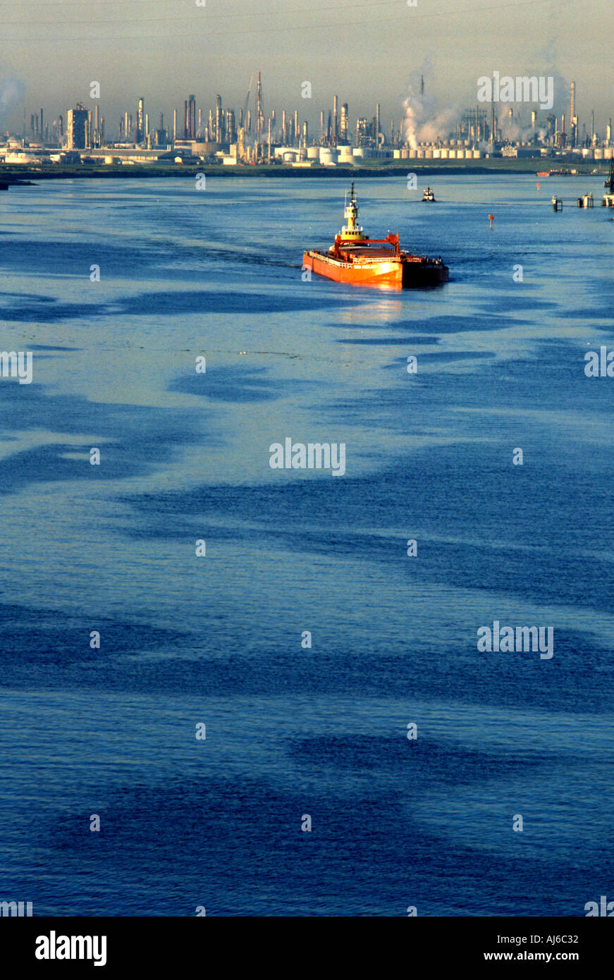 Cargo ship in ship channel Houston Texas Stock Photo - Alamy