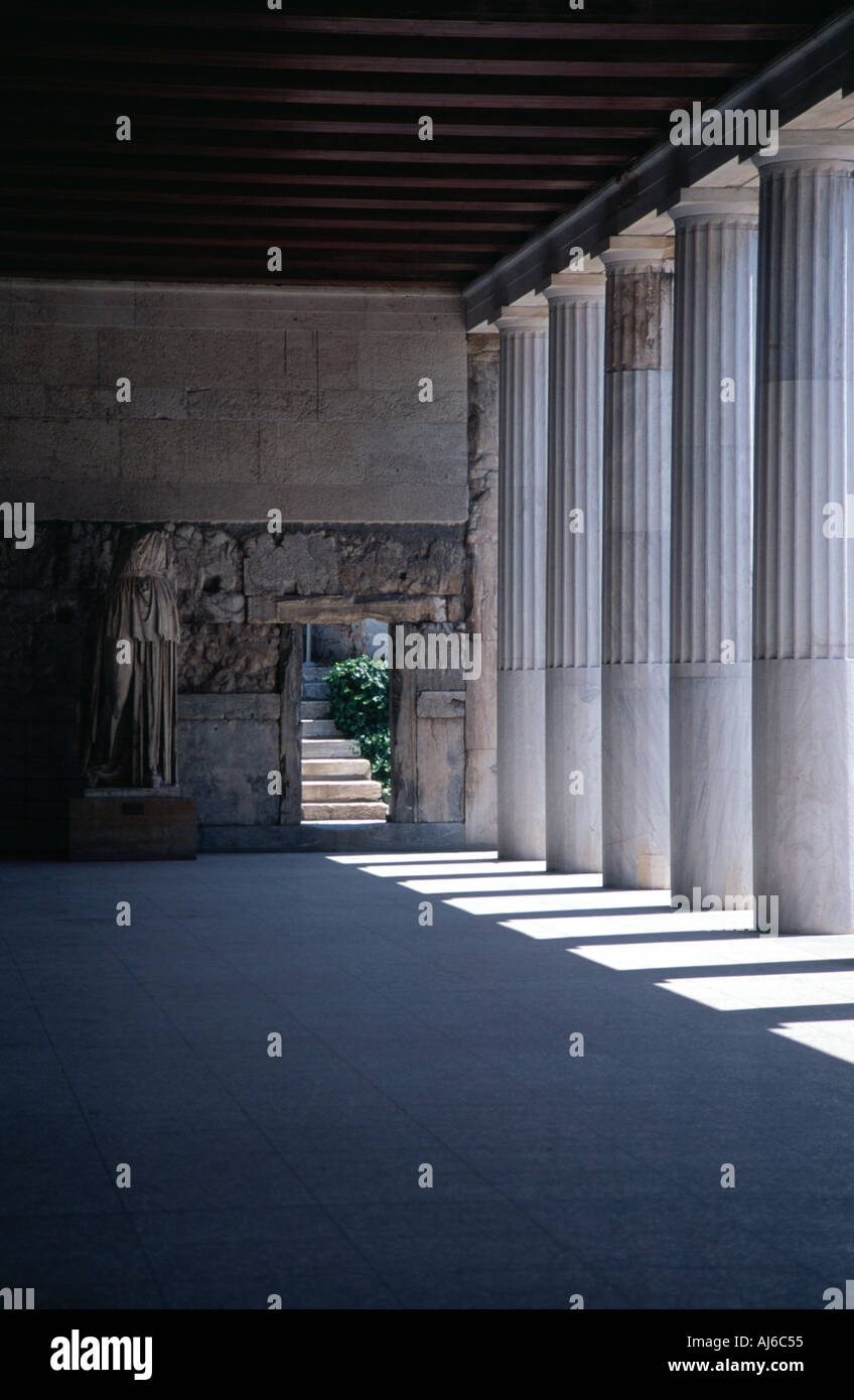 View inside the restored Stoa of Attalum The original Stoa was built in ...