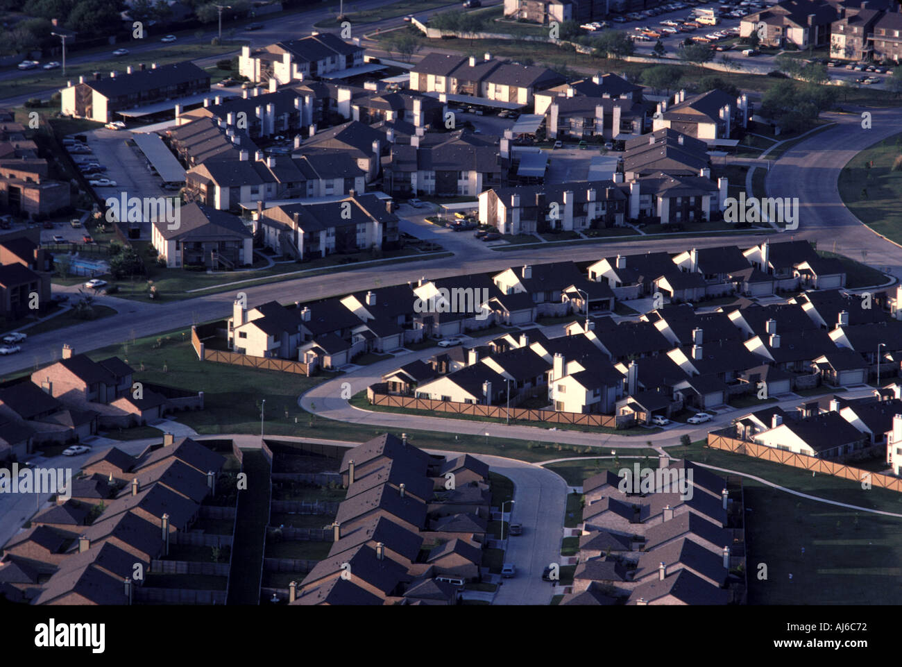 Aerial view of houses and apartments Stock Photo - Alamy