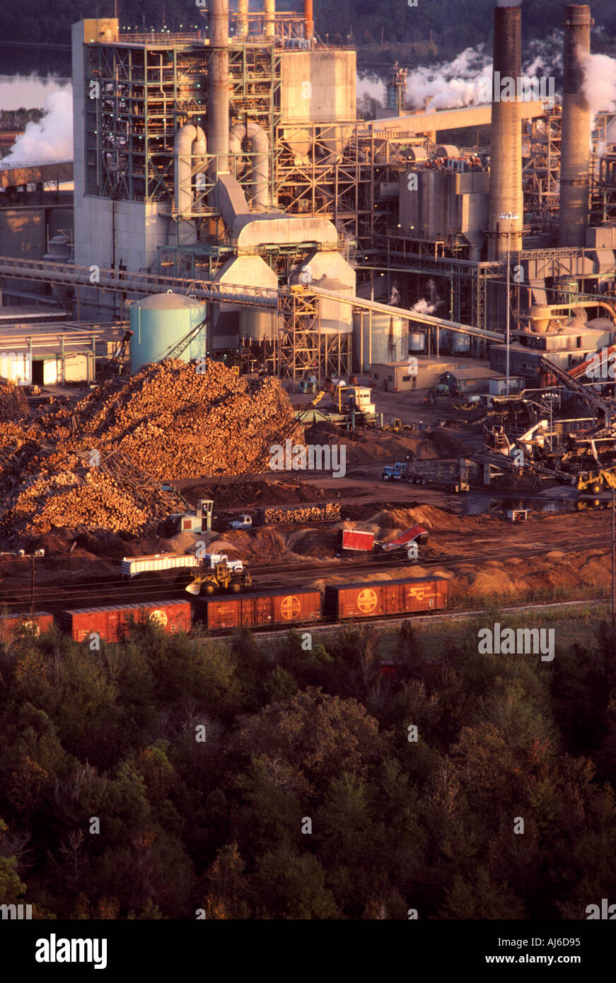 Wood processing plant near Houston Texas Stock Photo - Alamy