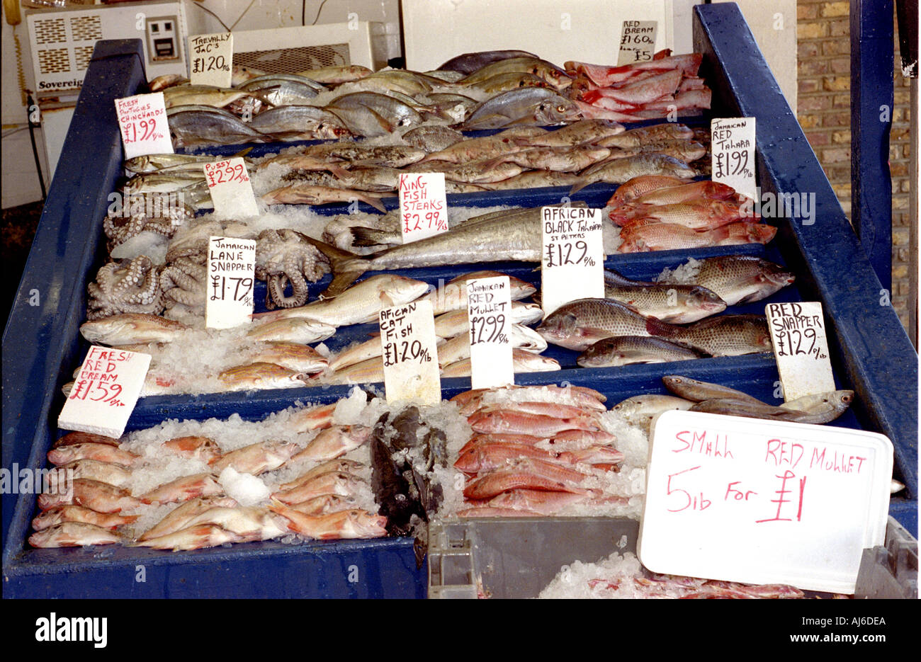 Fish Stall London UK Stock Photo - Alamy