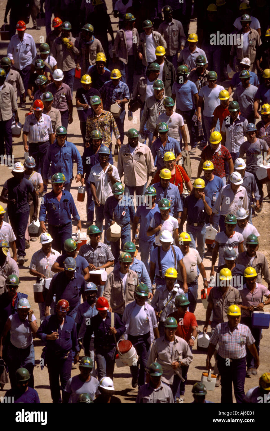 Large group of workers in hard hats Stock Photo - Alamy