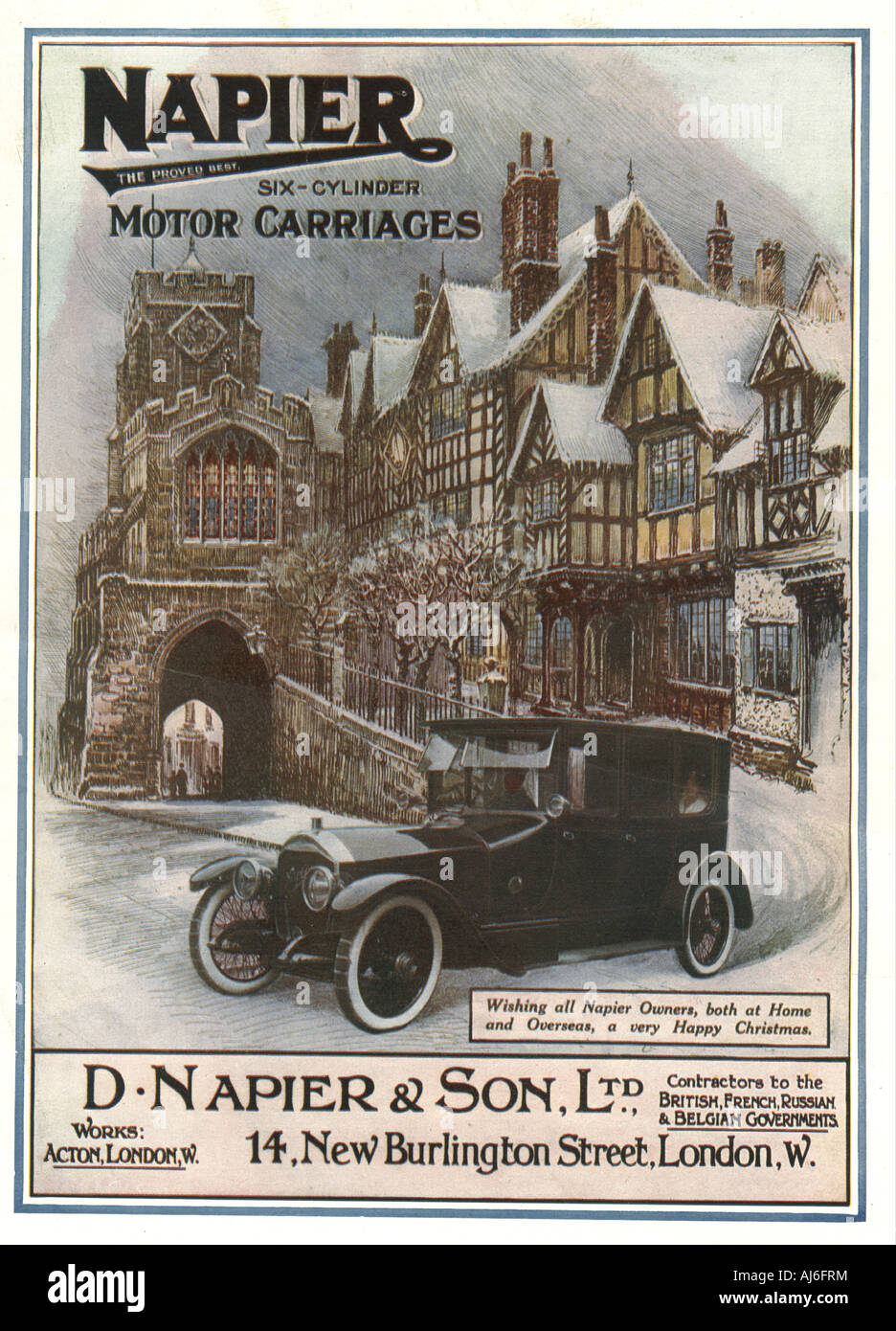 Advertisement for Napier Motor Carriages 1917 Stock Photo - Alamy