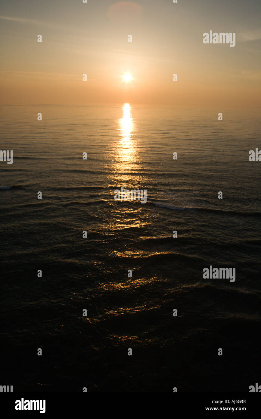 Sunset over Atlantic Ocean Stock Photo - Alamy