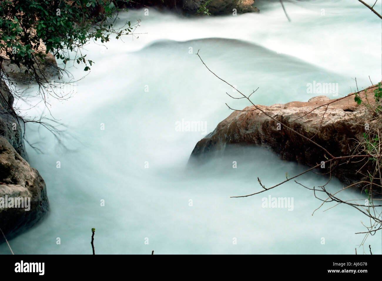 water flowing in a river Slow shutter speed Stock Photo - Alamy