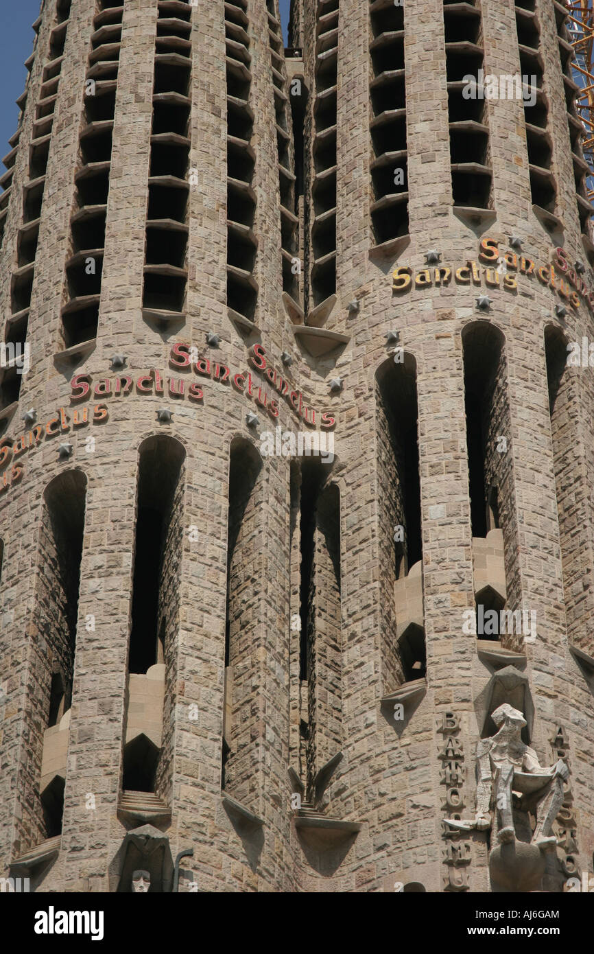 Close up of the spires of the La Sagrada Familia in Barcelona Stock ...