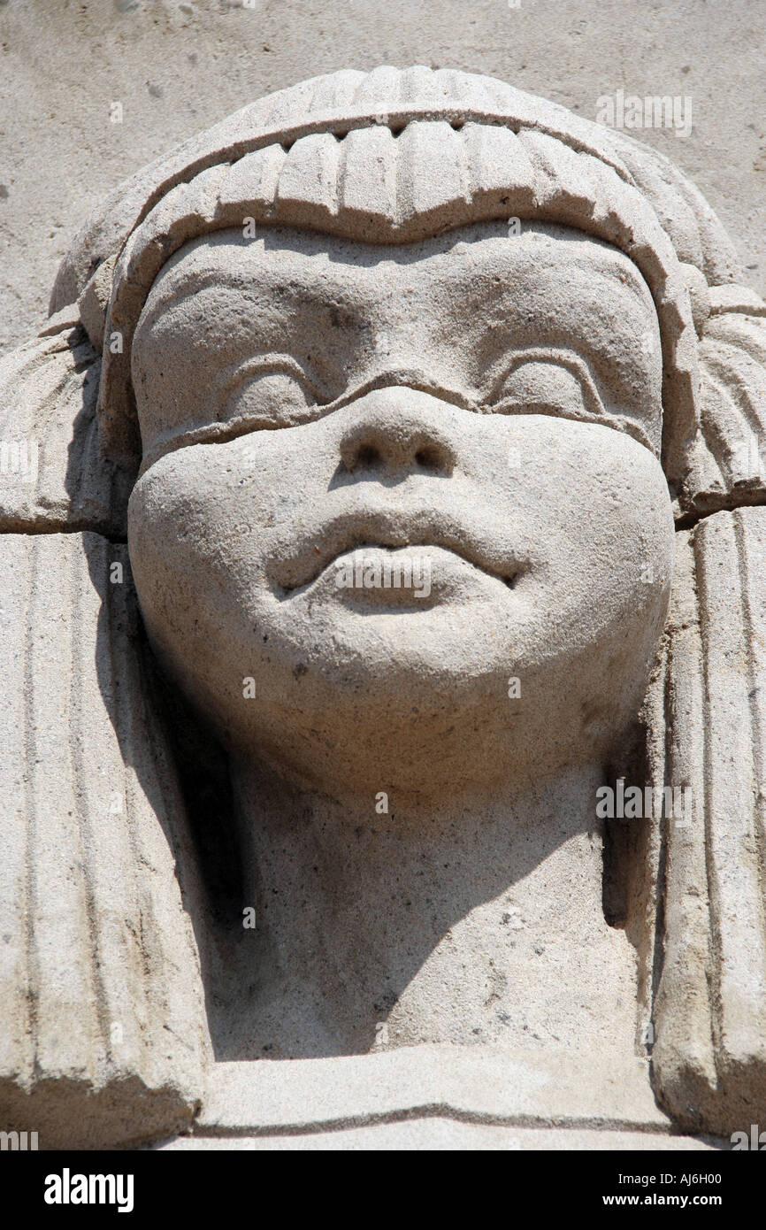 Sand sculpture of an egyptian pharaoh at the world sand sculpting ...