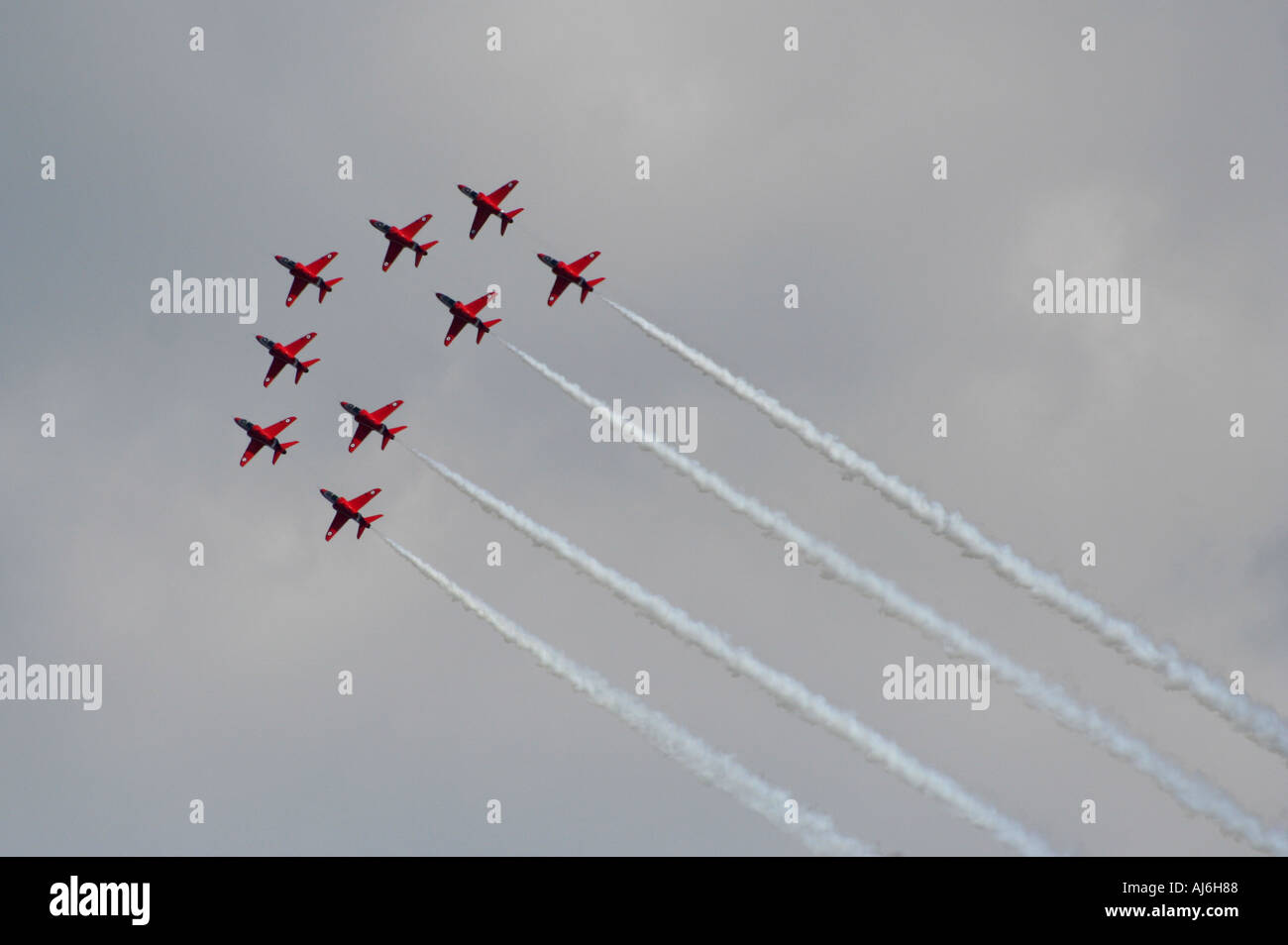 Red arrows aerobatic flying display team Performing at Eastbourne ...