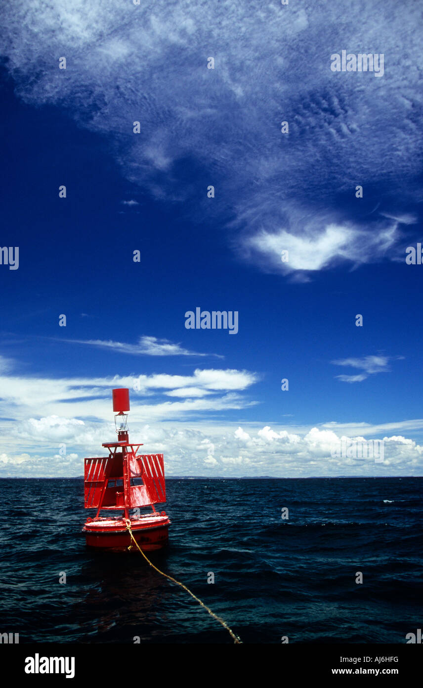 A shipping buoy marks Barrett's Bank near Brunei Darussalam, Borneo ...