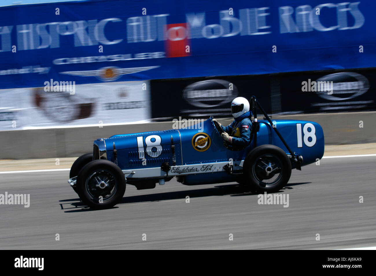 Jamie Cleary races his 1932 Studebaker Indy at the 32nd Rolex Monterey ...