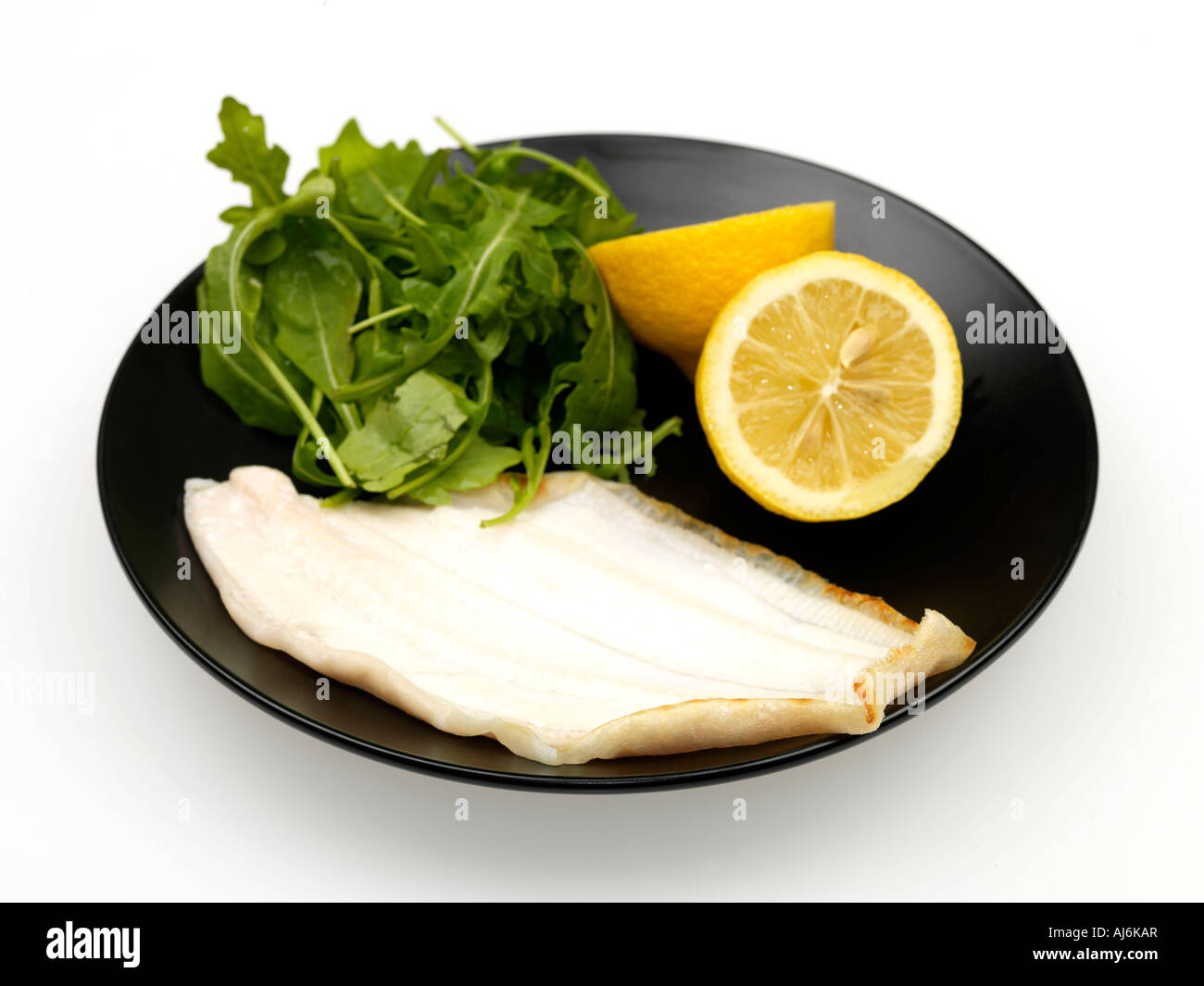 Lemon Sole and Rocket Leaves Stock Photo - Alamy