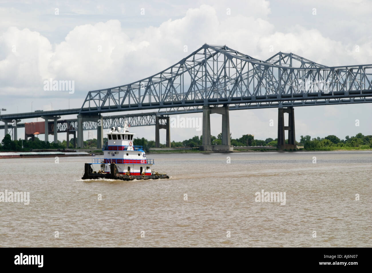 Bridge over Mississippi River New Orleans LA Stock Photo - Alamy